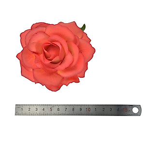 DRESHOW 16 Pcs Rose Hair Clip Flower Bridal Hair Pins Rose Brooch Floral Clips Head Ornament Wedding Hair Accessories Flamenco Dancer Hair Clip for Women Girls