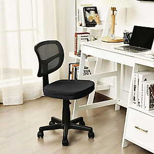 NJSV Armless Office Chair Adjustable Swivel Computer Mesh Desk Chair Black Gaming Chair Office Chair Desk Chair Computer Chair Home Office Desk Chairs Gamer Chair Office Chairs
