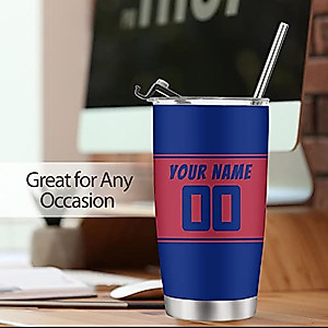 New York2 20 Oz Insulated Tumbler Coffee Mug Custom Name and Number Personalized Gift for Men Women Husband Fans