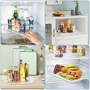 Lazy Susan Turntable Organizer for Refrigerator, Clear Square Rotating Fridge Organizer and Storage, 16.54''Lazy Susan for Kitchen, Table, Pantry, Cabinet, Countertop