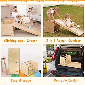 Dripex Toddler Climber, 5 in 1 Cube Climber with Reversible Slide Montessori Kids Jungle Gym and Toddler Climbing Toys Indoor Outdoor for Age 1-3