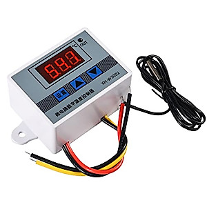 2Pcs W3002 Digital Temperature Controller 12V LED Thermostat Thermoregulator Heat Cool Temperature Thermostat Control Switch Probe with Waterproof Sensor XH-W3002 Meter Fridge Water Heating Cooling