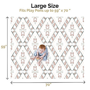 JumpOff Jo Baby Play Mat - Large Folding Foam Play Mat for Infants, Babies, Toddlers, Waterproof, Double-sided (70" x 59") - Westbound