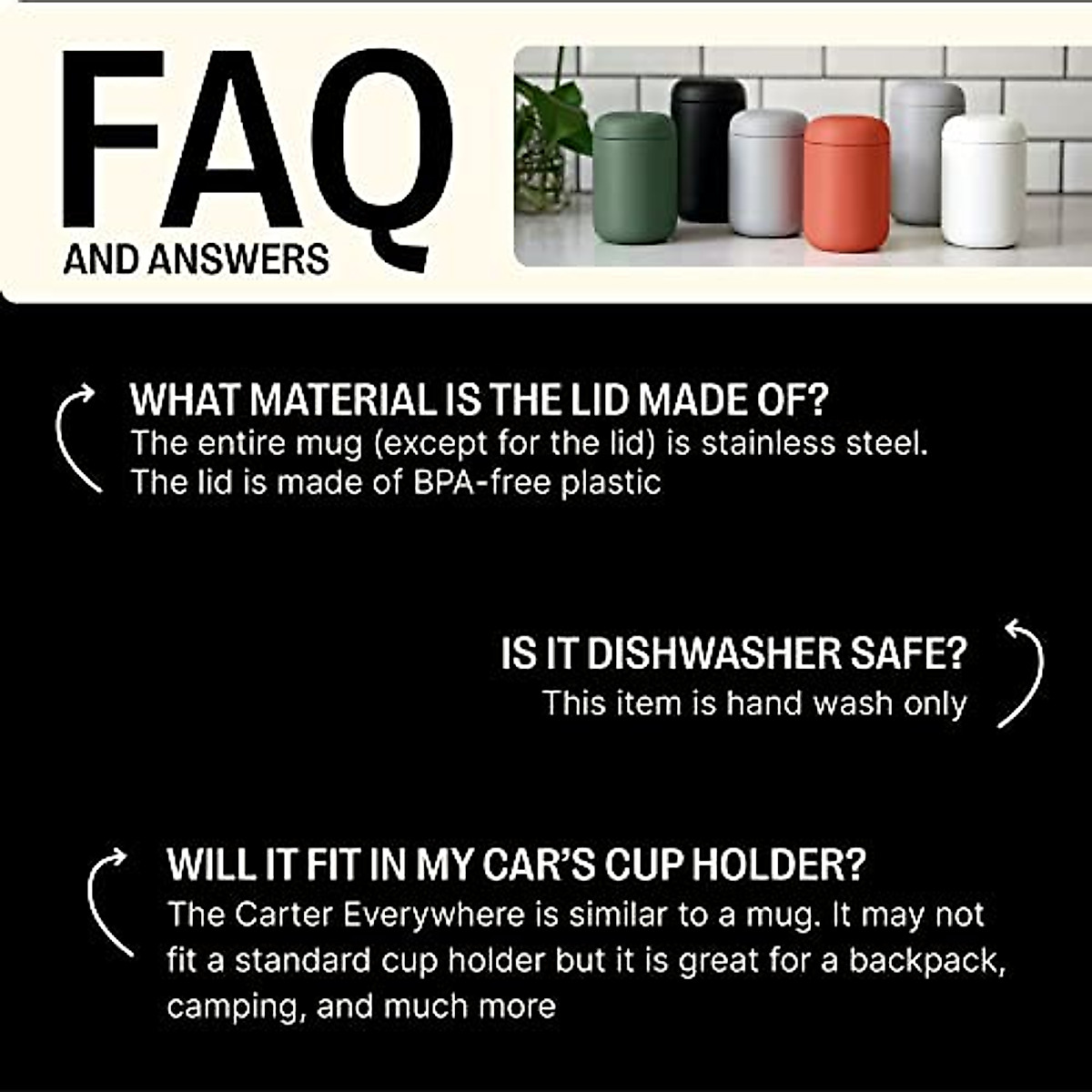 Fellow 12 oz Carter Wide Travel Mug - Wide Mouth Vacuum-Insulated Stainless Steel Coffee Mug - Tea and Coffee Tumbler - Travel Coffee Mug with Ceramic Interior - Matte White