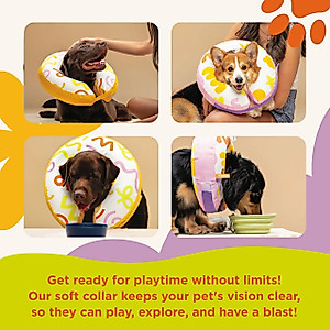 Protective Inflatable Dog Cone Collar | Dog Soft Cone for Dogs to Stop Licking and Recovery | Dog Donut Collar After Surgery to Keep Dog from Licking Wound | Soft Dog Cone Alternative for Large Dog