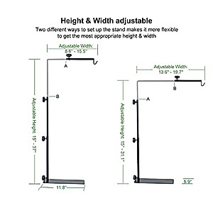 DXOVEEN Reptile Lamp Stand, Heat Lamp Stand for Reptiles, Large Metal Lamp Holder Adjustable from 15inch to 37inch Suitable for Snake and Bearded Dragon Habitat
