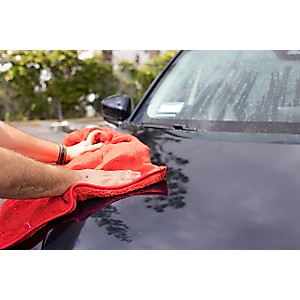 Maxshine 1000GSM Crazy Microfiber Drying Towel Series – Large Red 19.69 x 27.56 inches, Efficient Car Washing and Drying, Long Service Life