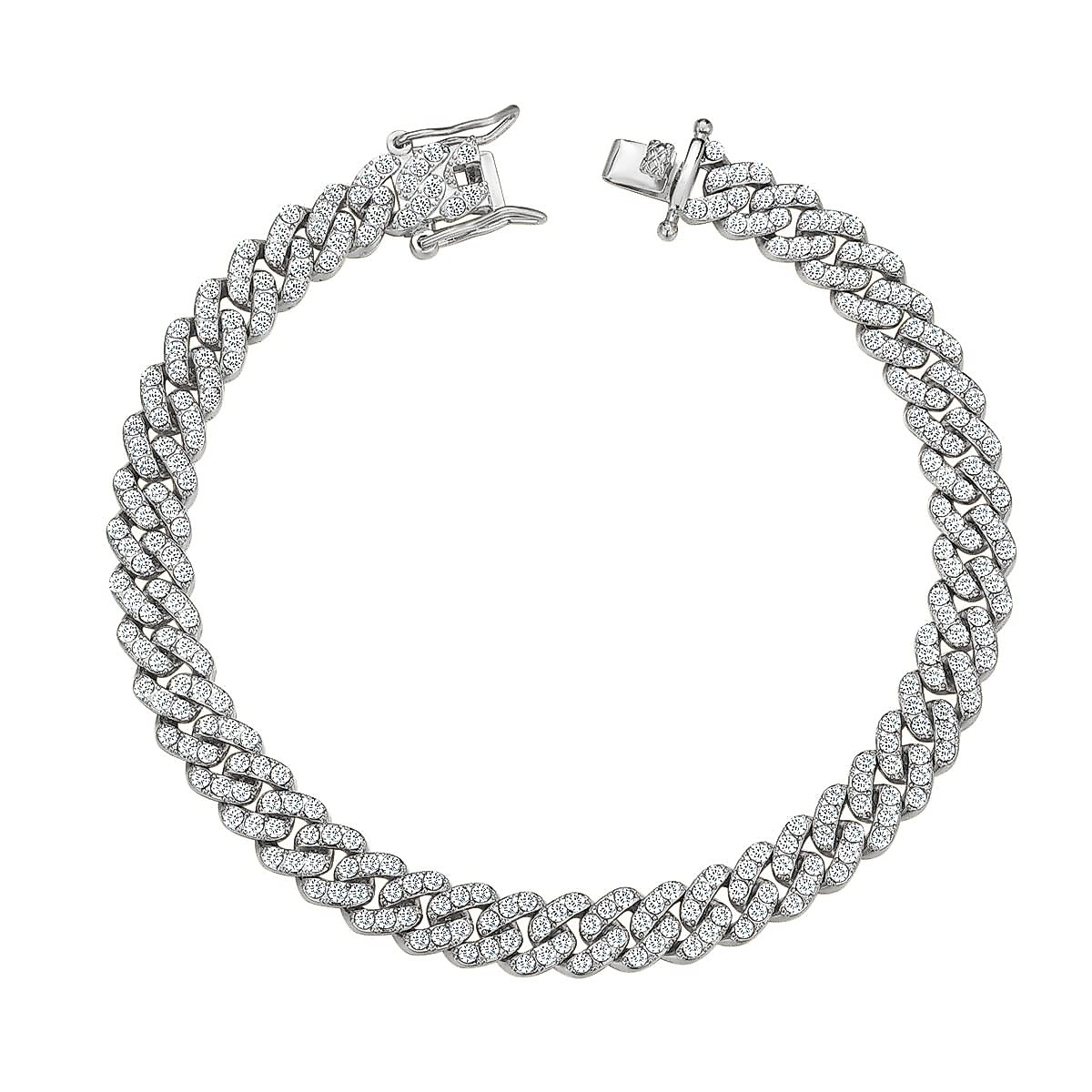 BLBLJERY 9mm Cuban Link Anklets for Women Plus Size Large Ankle Bracelets Gold Silver Rhinestone Diamond Bling Anklets Women 9inch