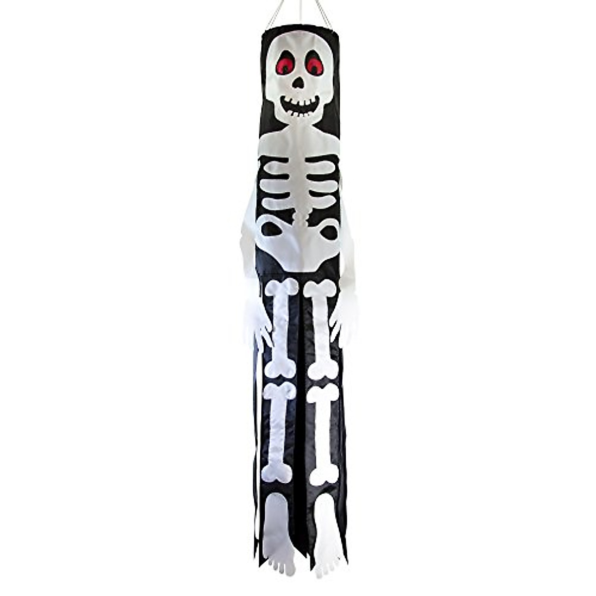 In the Breeze 5022 Buddy Windsock-Hanging Halloween Decoration, 60 Inches, Bones Skeleton