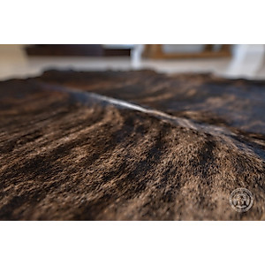 Genuine Dark Brindle Cowhide Rug 6 x 6-7 ft. 180 x 210 cm