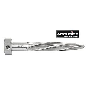 Accusize Industrial Tools 13/16 inch Bridge Reamer, Magnetic Hex Shank, Hss Spiral Flutes Aligning Reamers, Car Reamers, 1523-8035
