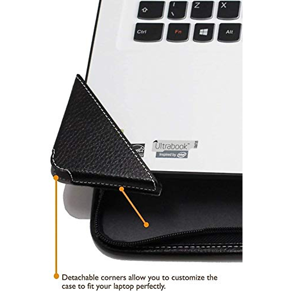 Broonel - Contour Series - Black Heavy Duty Leather Protective Case - Compatible with Lenovo Yoga 500 14" 2 in 1