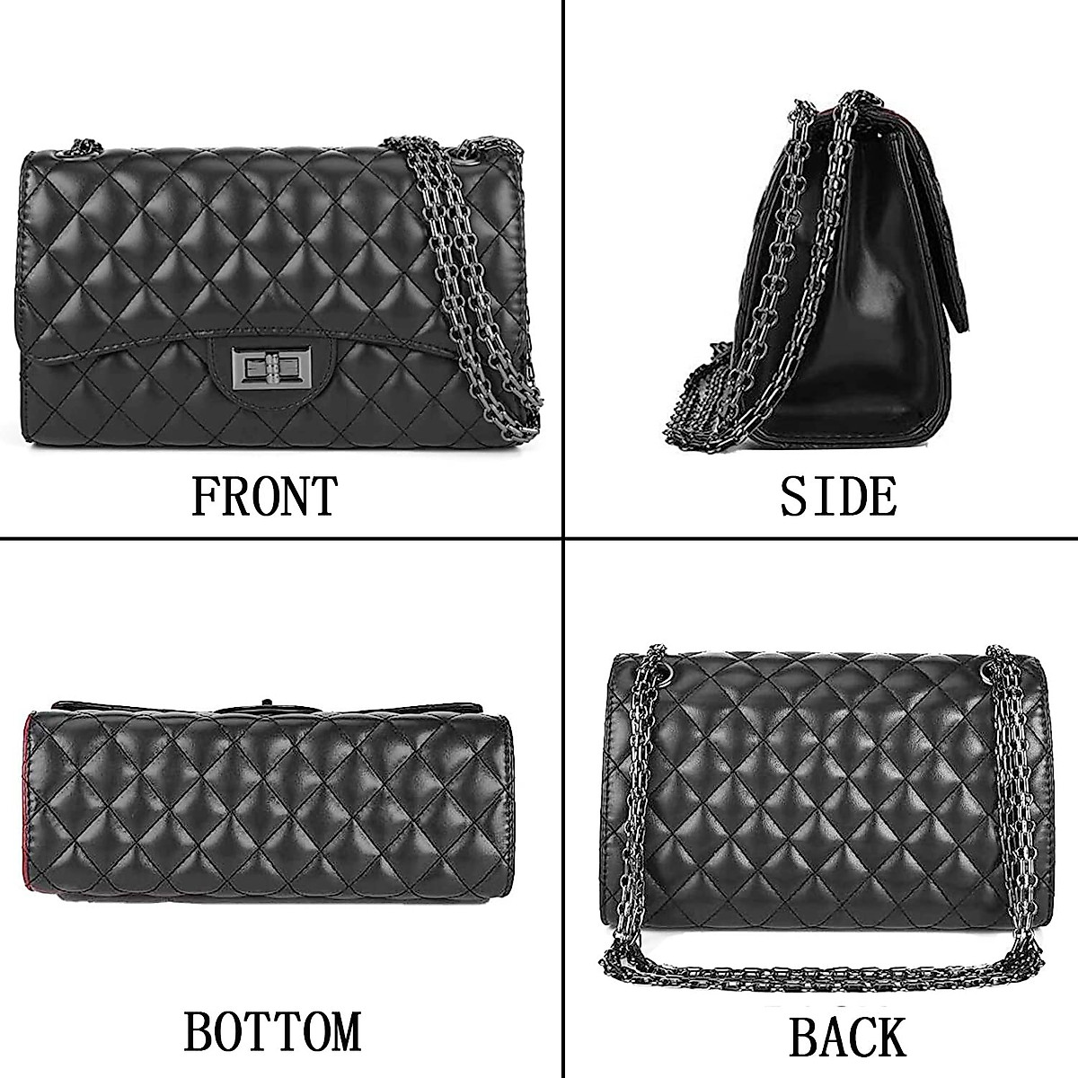 MIKOWEN Women's CrossBody Phone Bags,PU Leather Purse Handbags Mini Cell Phone Shoulder Bag with Card Slots and Shoulder Strap (Black-Large)