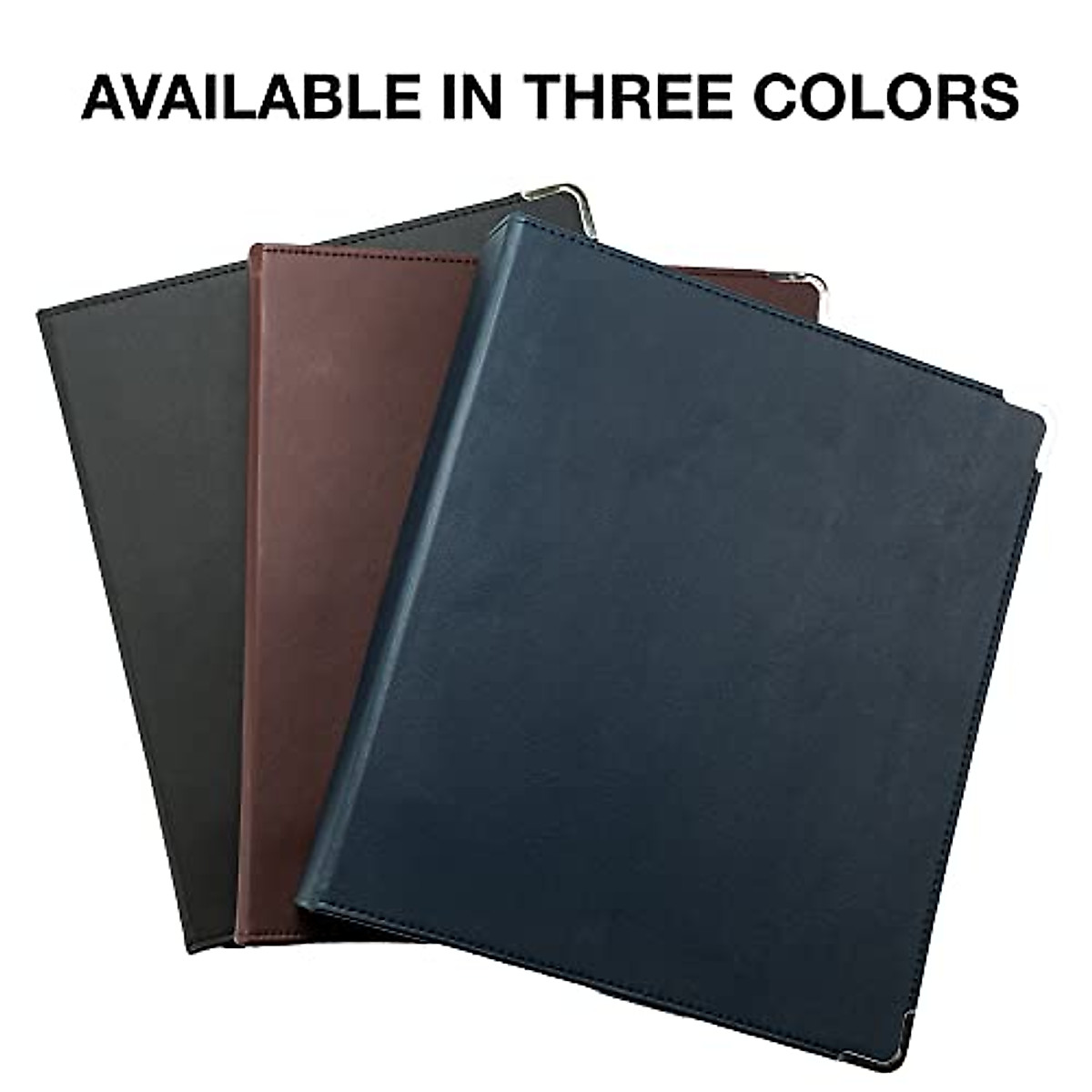 Samsill Classic Professional 3 Ring Zippered Binder, 2 Inch Round Ring, Portfolio Organizer for 8.5x11” Documents, Binder with Zipper, Silver Corner Accents, Black