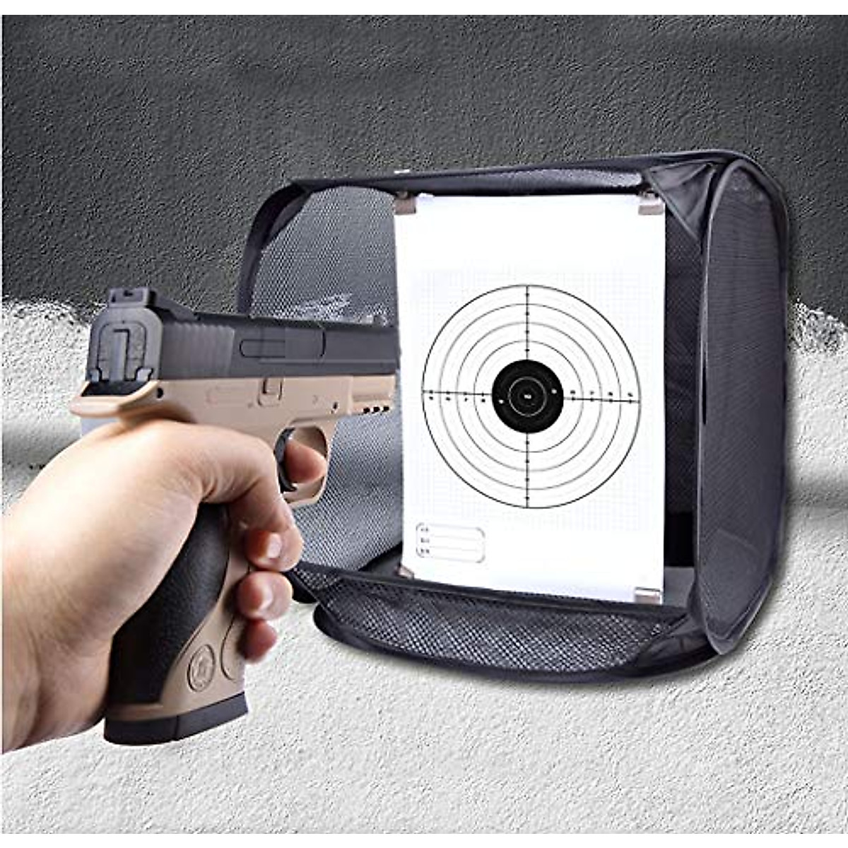 AirSoft Target For Shooting, Reusable BB & Pellet Guns With Trap Net Catcher Training Targets