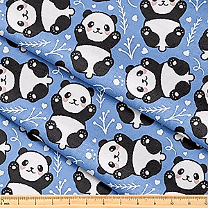 Fabric by The Yard [ 58" inches x 1 Yard ] Decorative Fabric for Sewing Quilting Apparel Crafts Home Decor Accents (Cute Cartoon Panda Pattern)