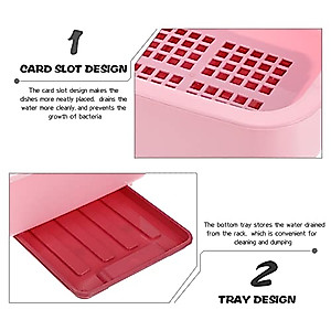 Cabilock Baby Bottle Drying Rack with Anti- Cover Nursing Bottle Storage Box Plastic Tableware Box Organizer Portable Countertop Dryer for Tea Cup Coffee Mug Bowl