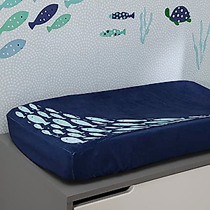 Lambs & Ivy Oceania Diaper Changing Pad Cover - Blue Fish