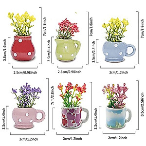Cute Plant Fridge Magnets Funny Mini Plant Magnets for Fridge, Simulation Ceramic Flower Vase 3D Refrigerator Magnet Set 6 Pack,Decoration for Kitchen,House,Office,Whiteboard
