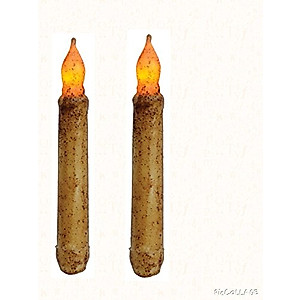 Burnt Ivory 6 Inch Taper Candle with Timer, 2 Pack