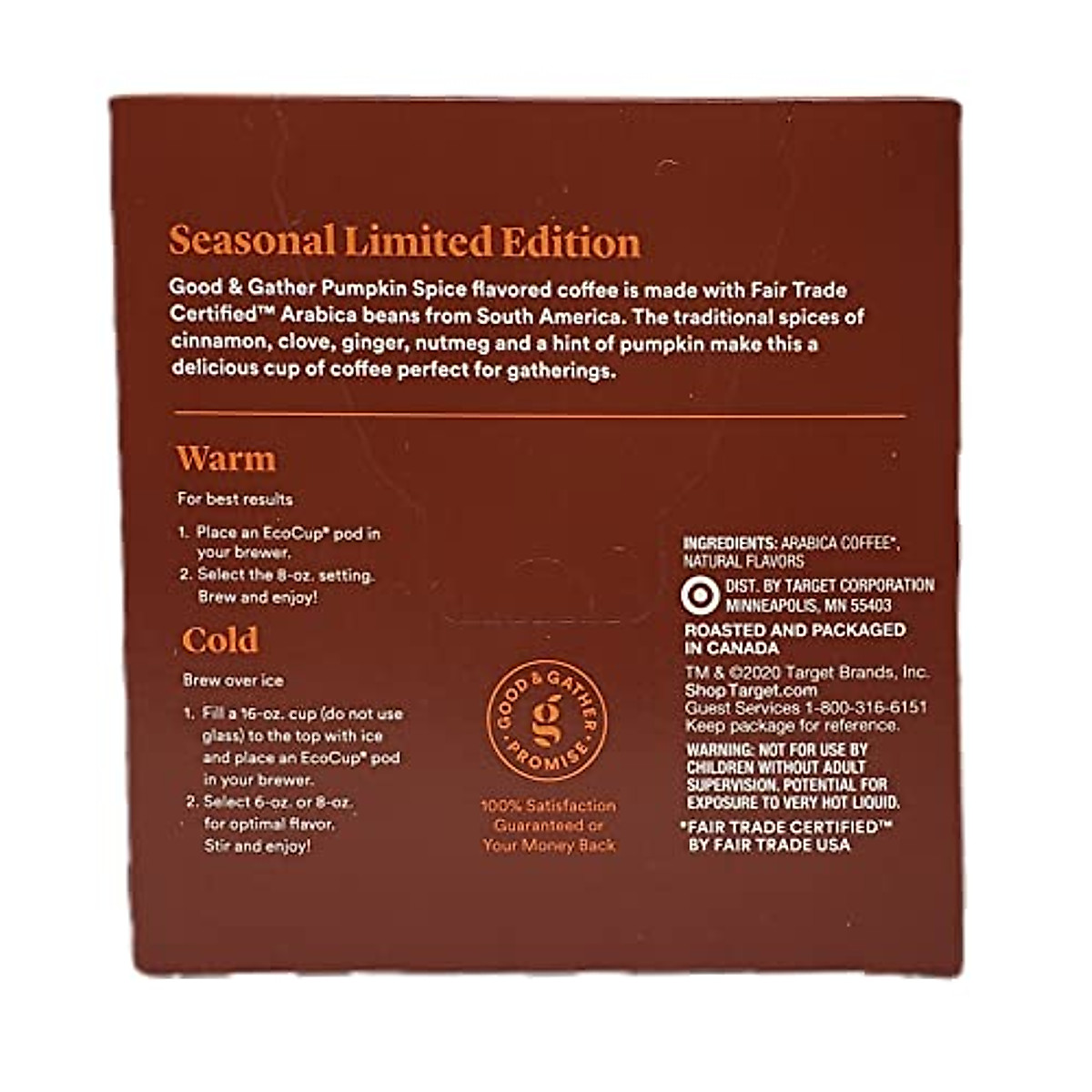 Good & Gather Pumpkin Spice Coffee Pods - Pack of 2 Boxes 16 Per Box 32 Total 100% Arabica Limited Edition Naturally Flavored, 8 Count (Pack 2)