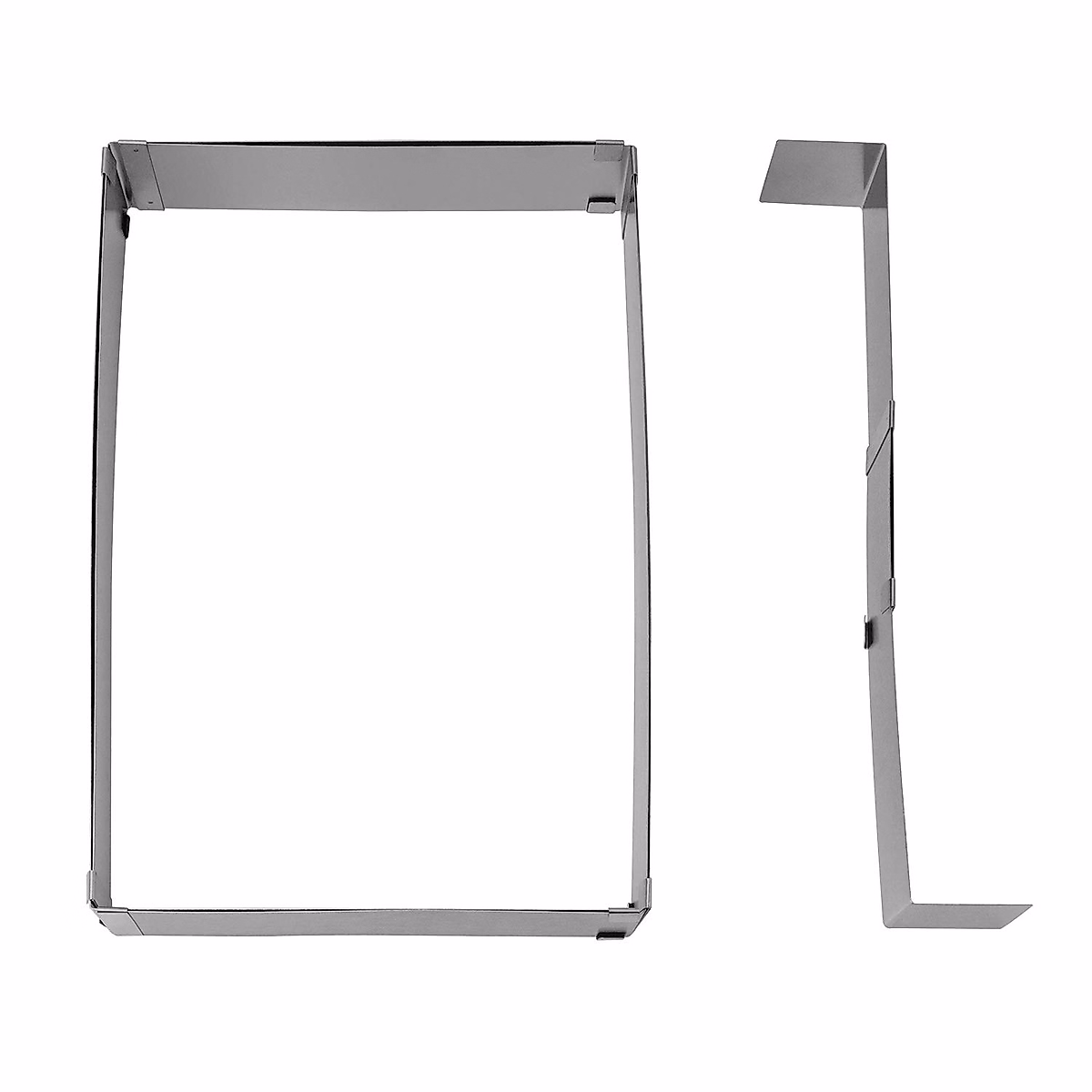 QWORK Stainless Steel Sheet Pan Extender, Adjustable Cake Mold Ring, Half Size, Square, 1 Pack