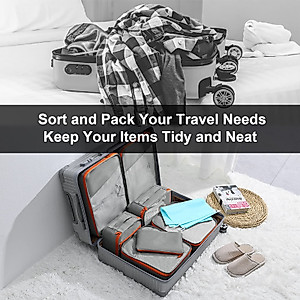 DIMJ Packing Cubes for Travel, Travel Cubes for Packing, Luggage Packing Cubes with Shoe Bag, 10 Pack Mesh Packing Cubes for Suitcases, Travel Cubes with Cosmetics Toiletries Bag (Grey)