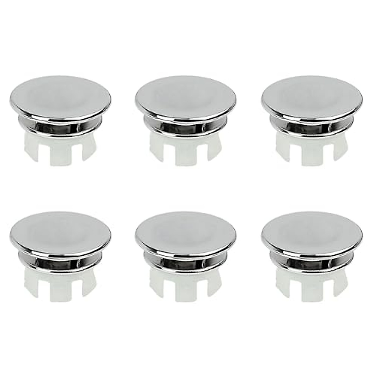 6pcs Round Basin Overflow Trim Sink Hole Cap Drain Cap Cover Insert in Hole Simple Installation for Bathtub Kitchen Sink Sink Hole Replacement Drain Cap Bathtub Hole Kitchen Sink Accessory Plastic