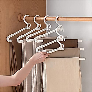 IULJH Pants Rack Wardrobe Multi-Functional Seamless Hanger Pants Hanger Household Multi-Layer Pants Storage Artifact