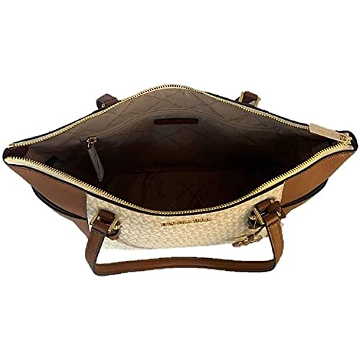 Michael Kors Charlotte Signature Large Top Zip Tote - Vanilla