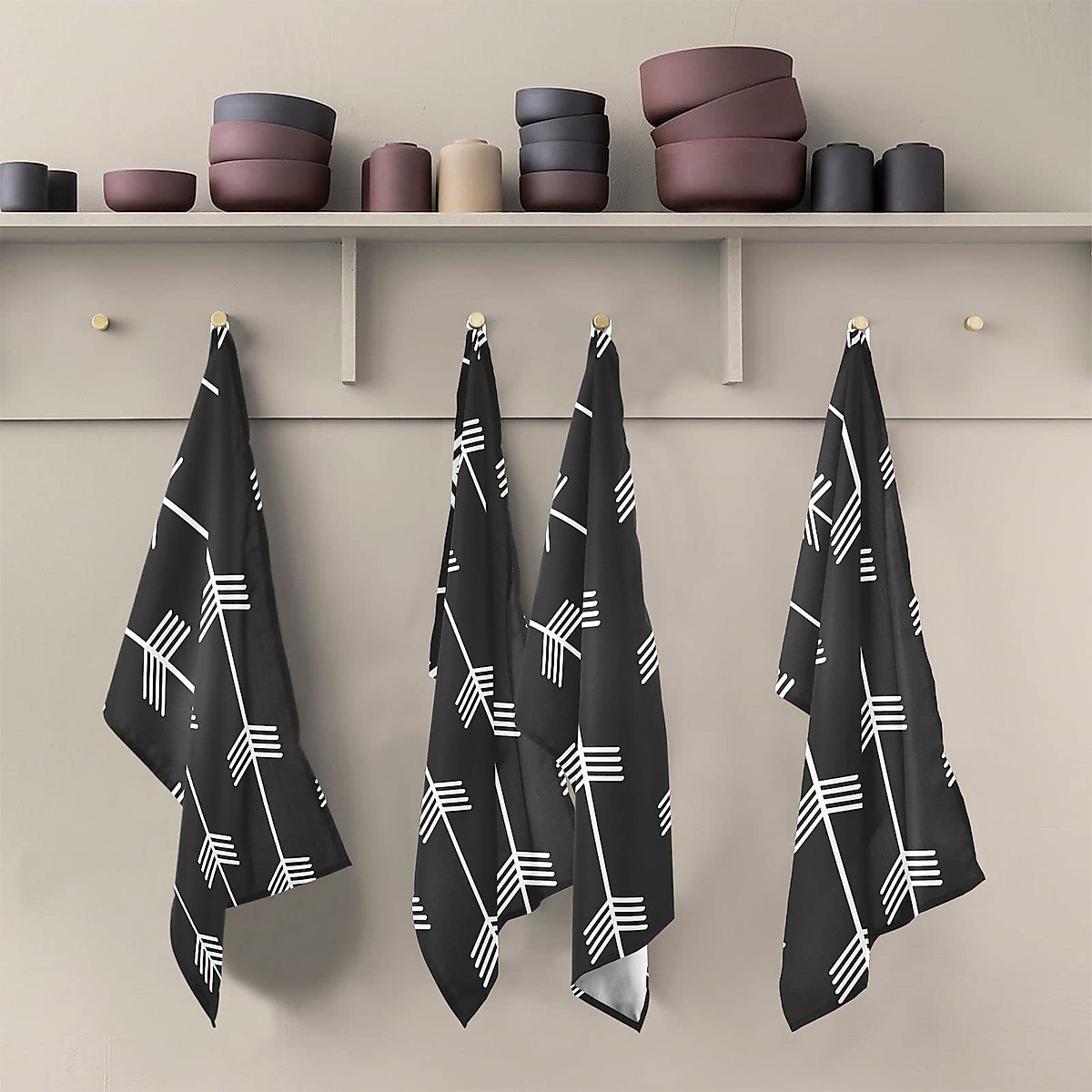 Arrows Print Kitchen Dish Towels Soft Tea Towel Set of 6 Absorbent Dishcloths Hand Towels for Drying Dish Cloths 28" x 18"