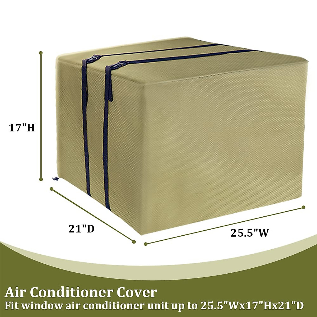 Capride Window Air Conditioner Cover for Outside Units Winter AC Unit Cover with Anti-Slip Adjustable Straps Waterproof 600D Ac Cover (25.5" W x 17" H x 21" D)