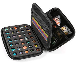 Dice Box DND Dice Storage Holder Compatible with DND Dice Sets Display Case Organizer for Tabletop RPG Game Dice Holds Up to 35 Dices/5 Sets - Black