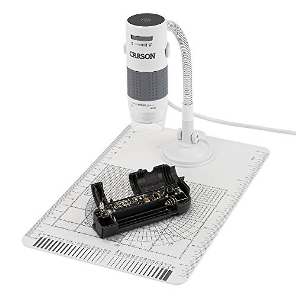 Carson eFlex 78x/324x Effective Magnification (Based on a 27" monitor) LED Lighted USB Digital Microscope with Flexible Stand and Base (MM-840) , White