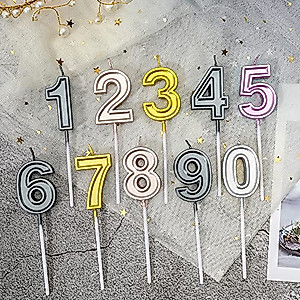 20th Birthday Candles Number 20 Cake Topper Happy Birthday Decoration for Women Men Girls Boys Party Wedding Anniversary Celebration (Black)