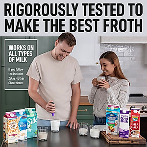 Zulay Powerful Milk Frother Handheld Foam Maker for Lattes - Whisk Drink Mixer for Coffee, Mini Foamer for Cappuccino, Frappe, Matcha, Hot Chocolate by Milk Boss (Galaxy)