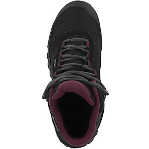 Salomon SHELTER CLIMASALOMON Waterproof Winter Boots for Women Snow, Black/Ebony/Wine Tasting, 9.5