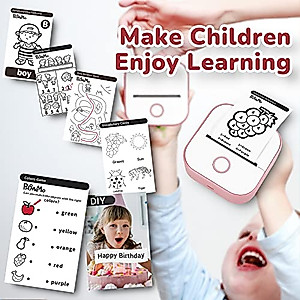 Memoking Mini Printer Sticker Maker T02 Thermal Photo Printer, Bluetooth Wireless Portable Phone Printer, Small Instant Pocket Printer, for Anatomy Picture, Children DIY, Pink