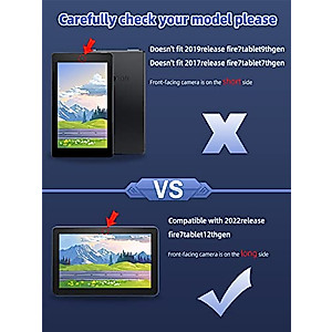 ROISKIN for Fire 7 Tablet Case 2022 12th Generation, Dual Layer Shockproof Impact Resistance Kids Fire 7 Tablet Case with Kickstand,NOT fit Prior Fire 7 inch Version 2019/2017/2015 Release