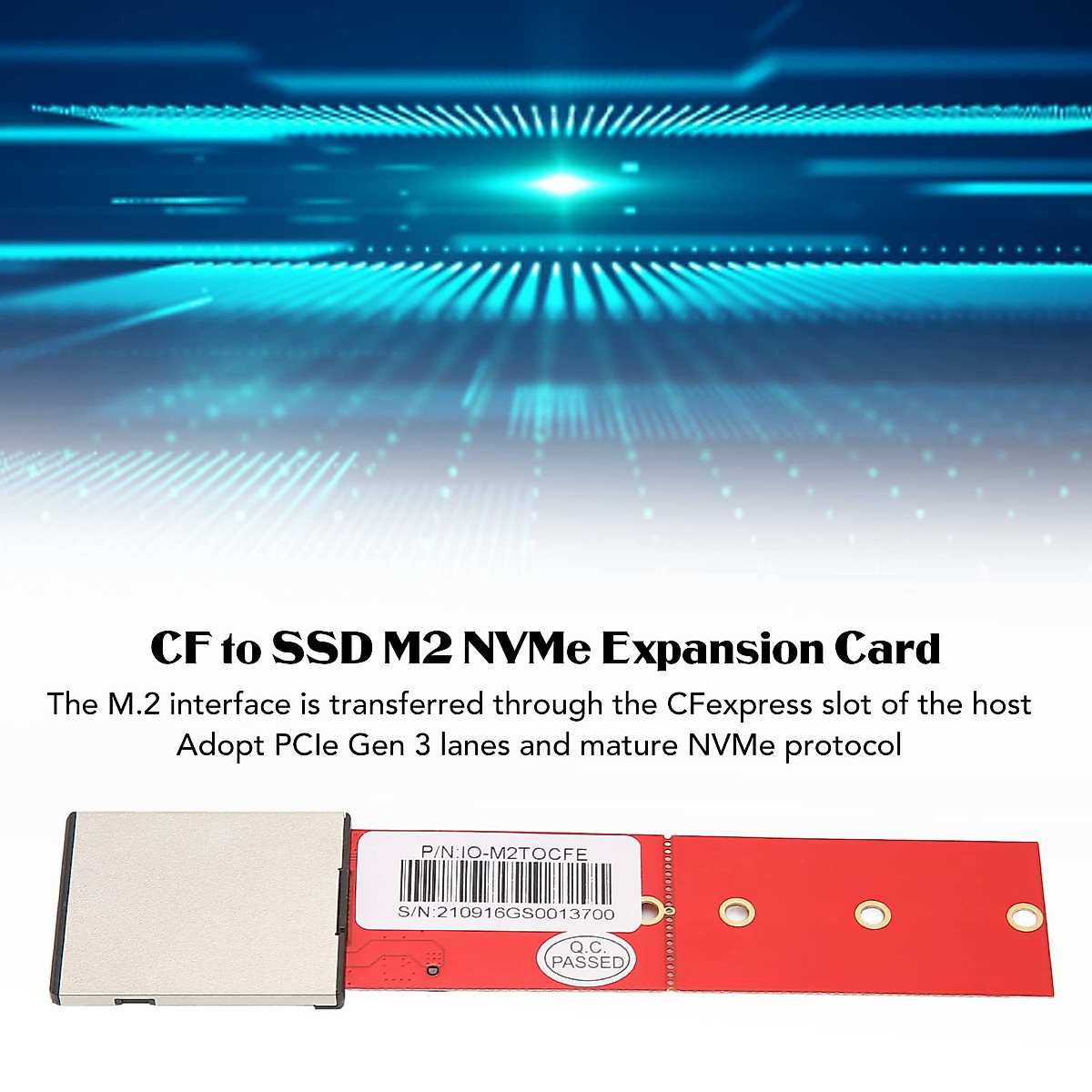 LBEC CF to M2 NVMe SSD Adapter, 2000MBs CF to M2 NVMe SSD CH SN530 1TB Expansion Card