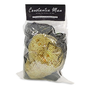 Real Sea Sponge for Men - Extra Large 6"-7", Totally Natural, Kind on Skin for an Invigorating Shower, Supplied in Breathable Mesh Bag. Great for The Gym, Grooming, Bath & Body Gift by Constantia Man