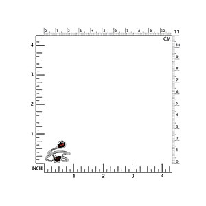 Silvershake 1.7ct. Natural Pear Shape Garnet White Gold Plated 925 Sterling Silver Double Line Cuff Ring Size 7