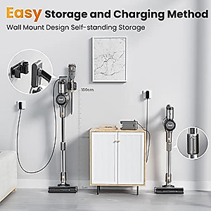 INSE Cordless Vacuum Cleaner, 400W Stick Vacuum with 30Kpa Powerful Suction, 55min Runtime, Smart Induction Auto-Adjustment, Rechargeable Cordless Vacuum for Carpet and Floor Pet Hair, LED Display-S9