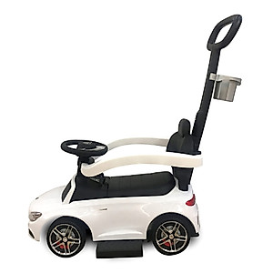 Best Ride On Cars Mercedes C63 (Officially Licensed), 3 in 1 Push Car for Kids with Cup Holder, White, Large
