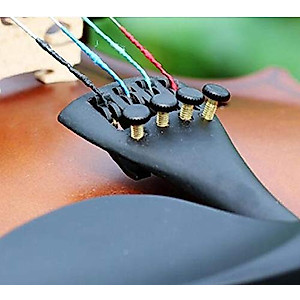 Xiaoyztan 1/2 Violin Tailpiece, Aluminum Alloy Violin Black Tail Piece Built with 4 Pcs Fine Tuners