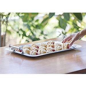 Service Ideas TRRTH2012BS Tray with Handle, Rectangular, Stainless Steel, 20" x 12.5", Silver