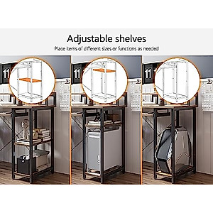 BANTI 47 Inch Computer Desk with Storage Shelves Monitor Stand Keyboard Tray, Home Office Desk, Study Writing Table, Rustic Brown