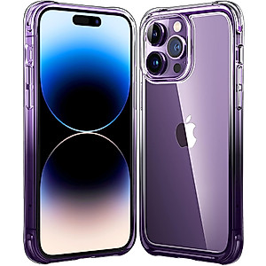 Mkeke for iPhone 14 Pro Max Case Clear Black, [Not-Yellowing][Military-Grade Drop Protection] Shockproof Protective Phone cases 2022