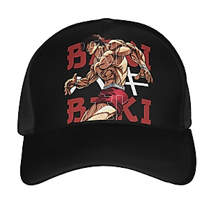 Anime Baki The Grappler Baki Hanma Baseball Cap Unisex Adjustable Casual Chapeau Outdoor Sports Caps Black
