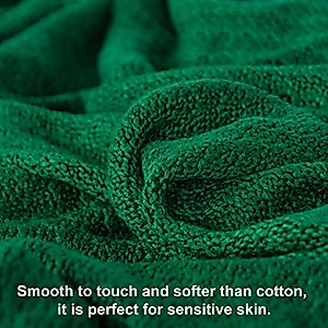 NTBAY Natural Bamboo Cable Knit Throw Blanket, 2.2 lbs Soft and Cooling Touch Bed Blanket, 51x67 Inches, Green